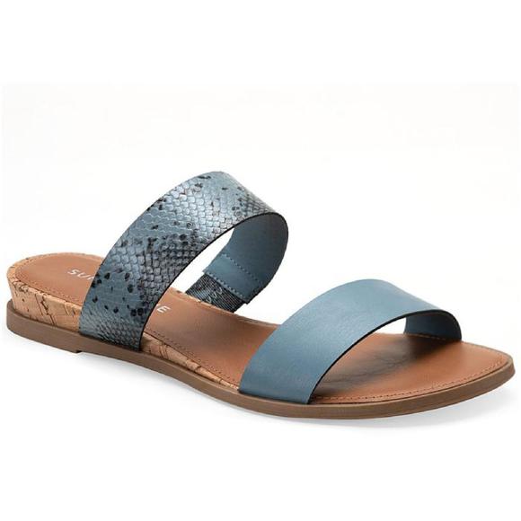Sun + Stone | Shoes | Sun Stone Womens Easten Blue Faux Leather Slip On ...